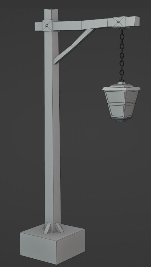 Medieval Light Post 3D model | CGTrader