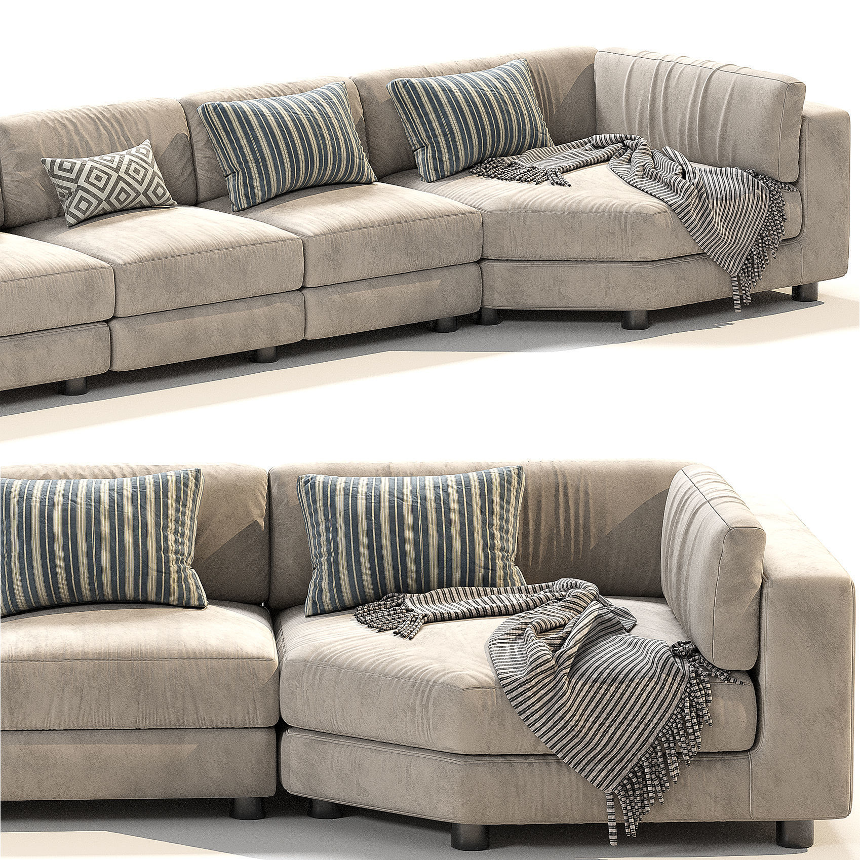 Sectional-Fabric-Sofa-Superhiro 3D model | CGTrader