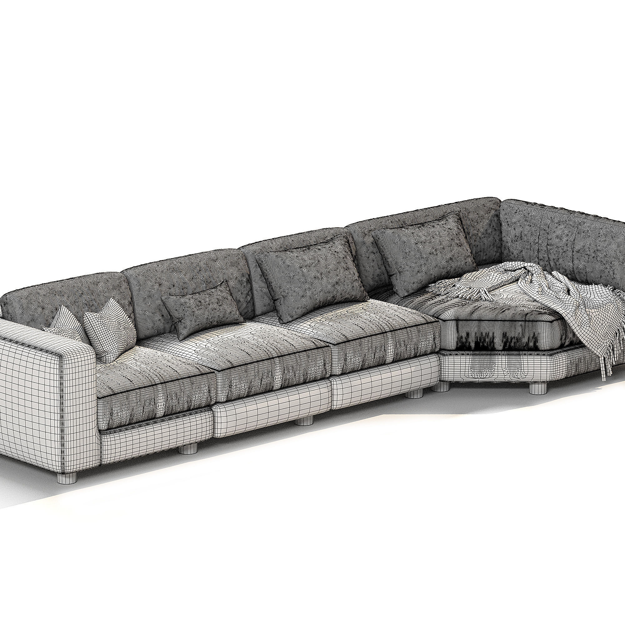 Sectional-Fabric-Sofa-Superhiro 3D model | CGTrader