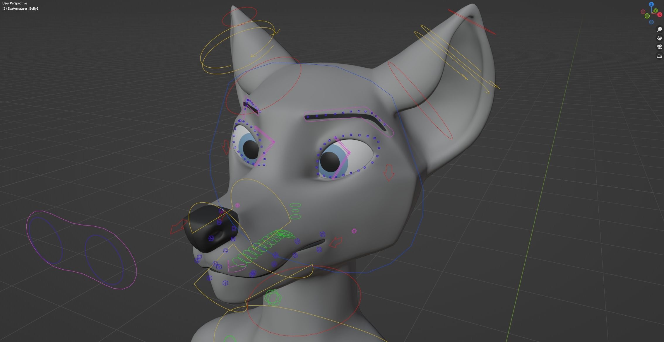 Eva Anthro wolf 3D model rigged | CGTrader