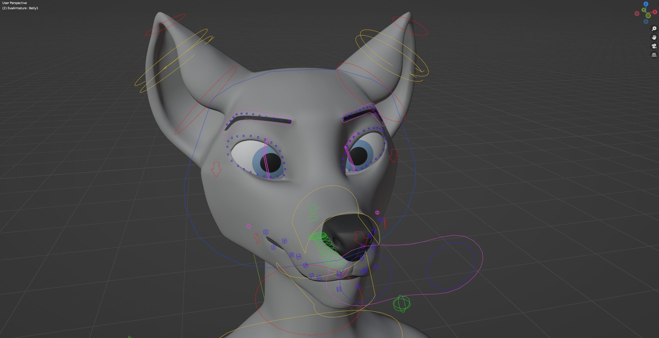 Eva Anthro wolf 3D model rigged | CGTrader