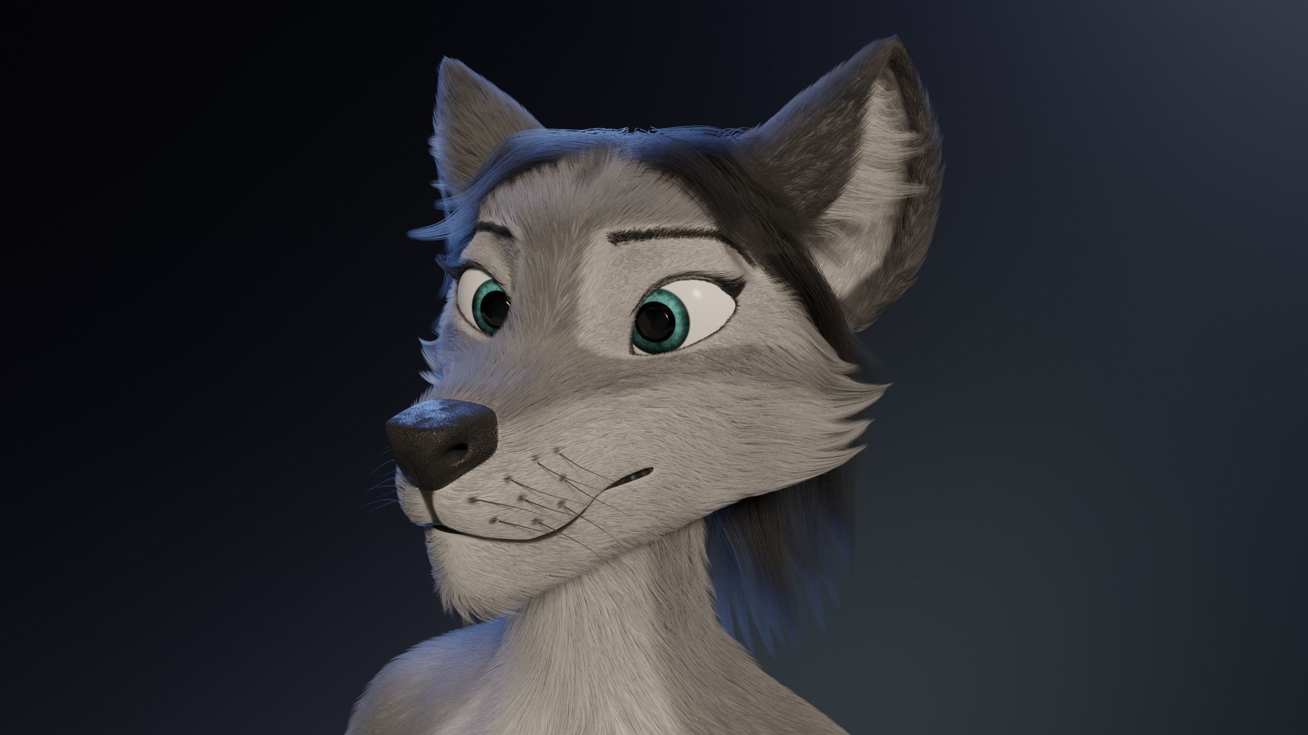 Eva Anthro wolf 3D model rigged | CGTrader