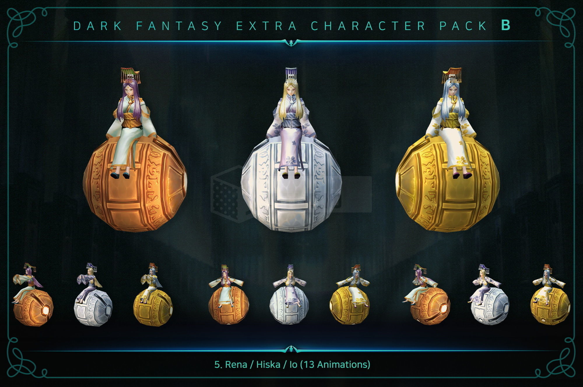 3D model Dark Fantasy Extra Character Pack B VR / AR / low-poly | CGTrader