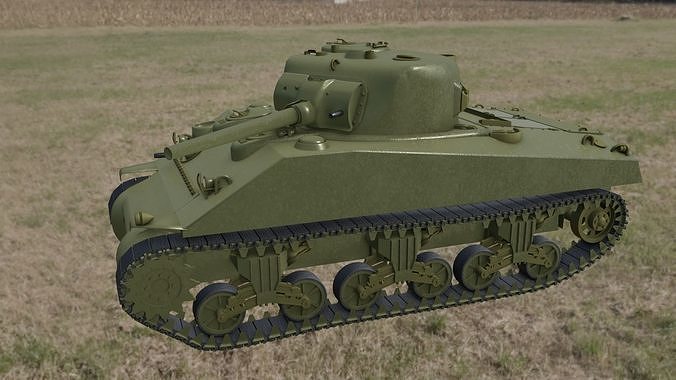 Sherman tank free 3D model animated | CGTrader