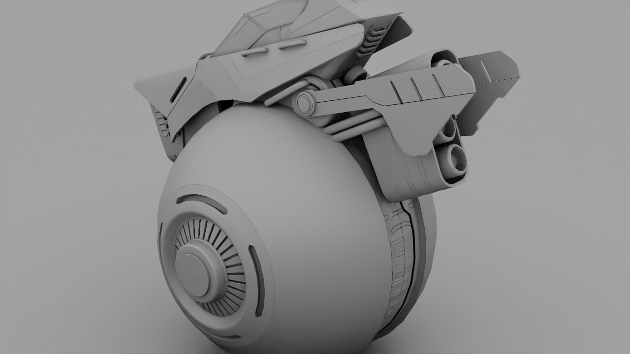 one wheel futuristic vehicle 3D model rigged | CGTrader