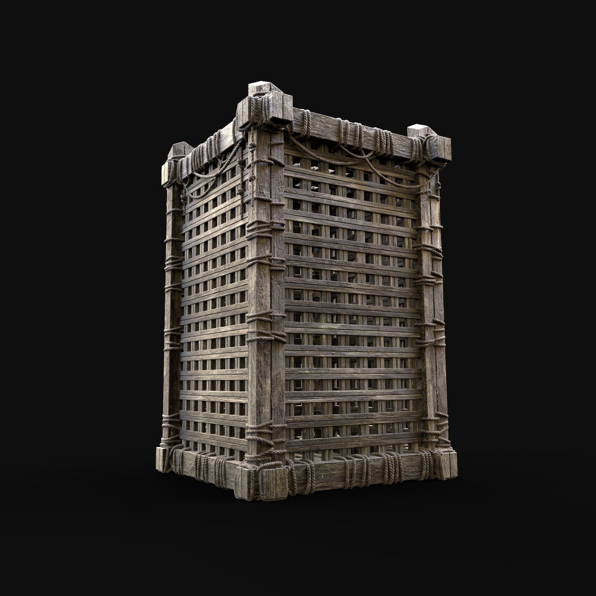 CAGE PACK ANIMAL HUMAN MEDIEVAL FARM WOODEN LOCKER COLLECTION VR / AR ...