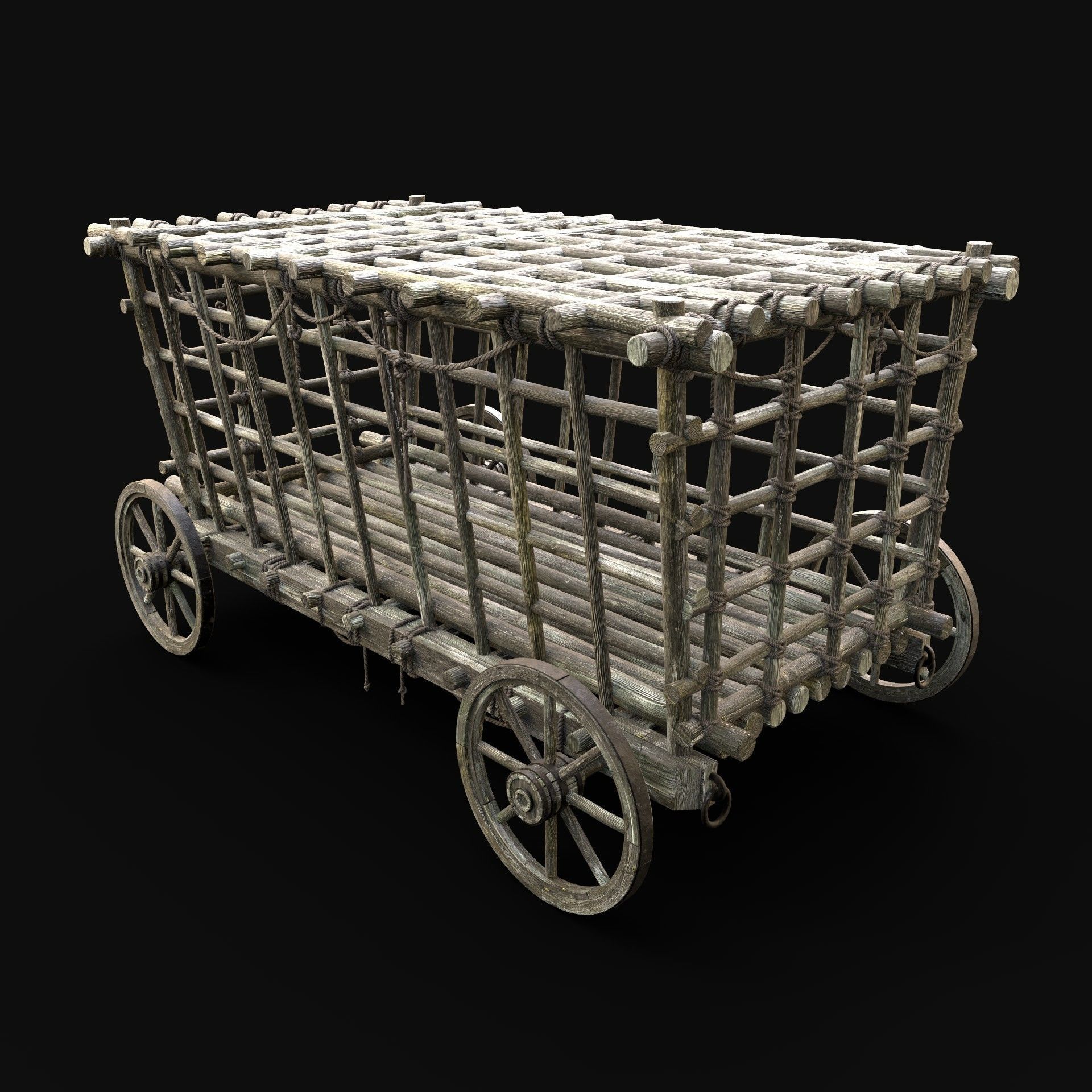 CAGE PACK ANIMAL HUMAN MEDIEVAL FARM WOODEN LOCKER COLLECTION VR / AR ...