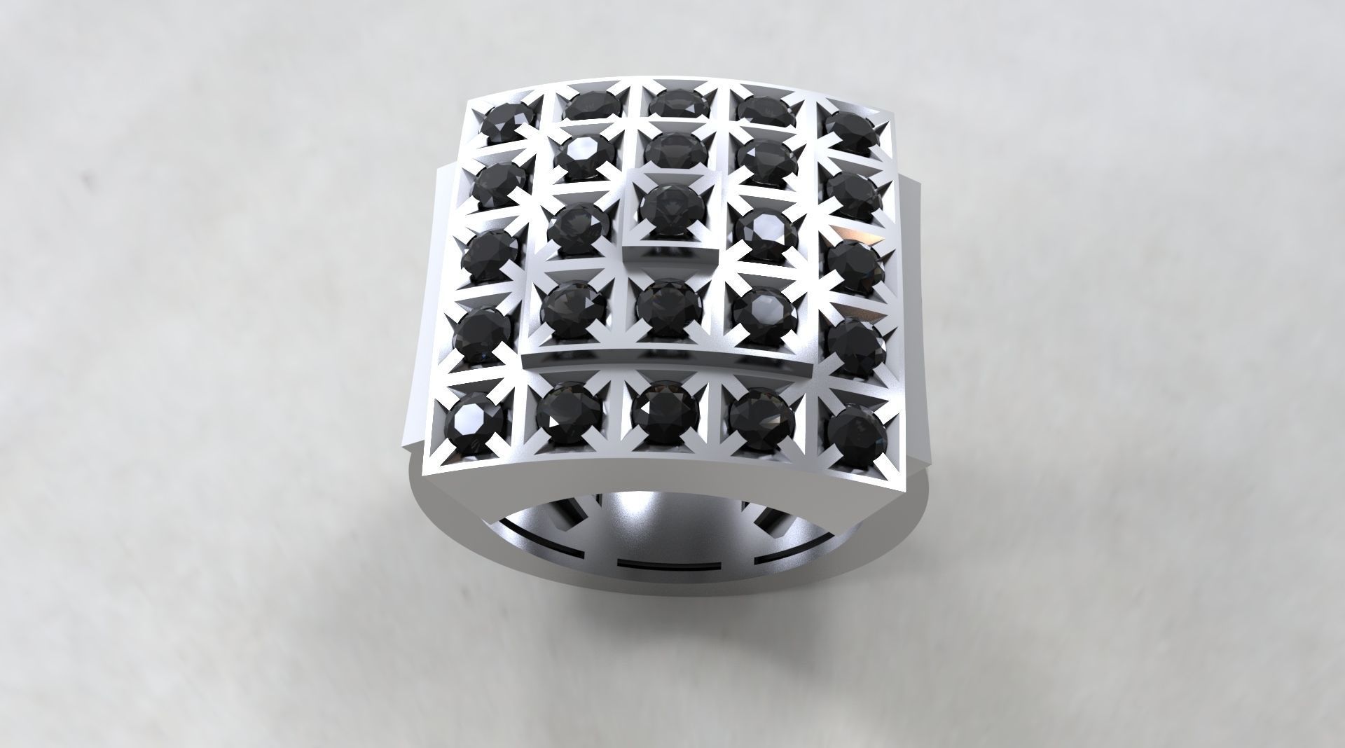 BIG Men ring with Diamonds 3D model 3D printable | CGTrader