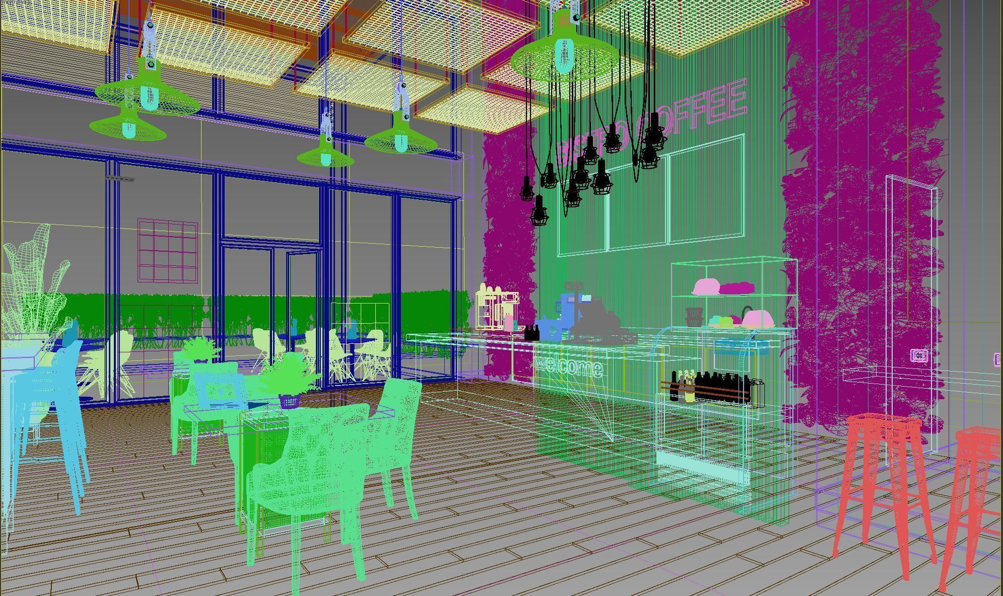 coffee shop 3D model | CGTrader