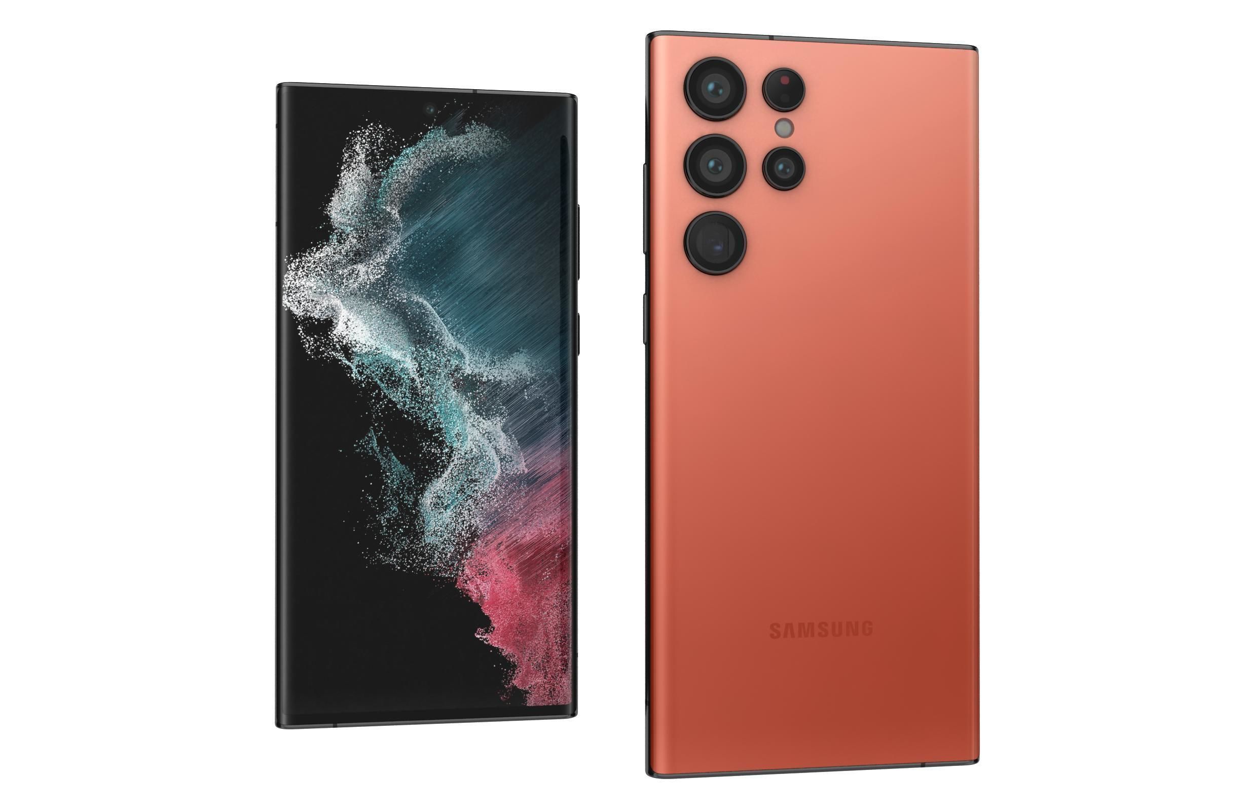 Samsung Galaxy S22 Ultra Red 3D model | CGTrader