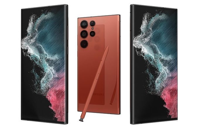 Samsung Galaxy S22 Ultra Red 3D model | CGTrader