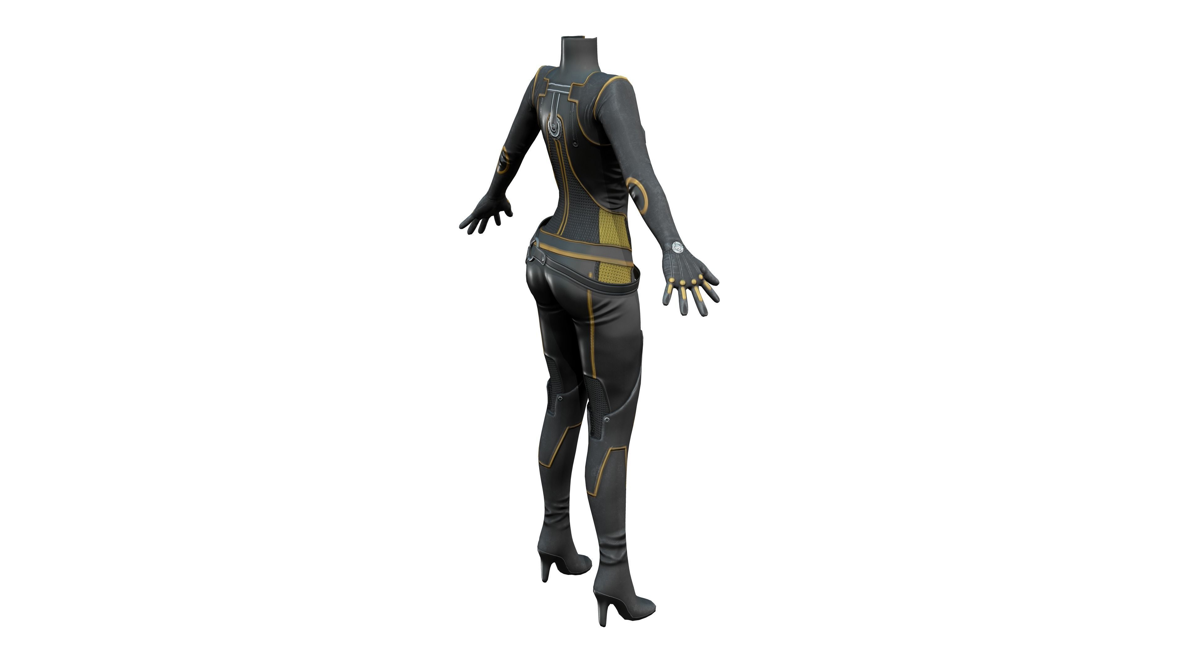 3D model Space Security Shiny Full Body Suit VR / AR / low-poly | CGTrader