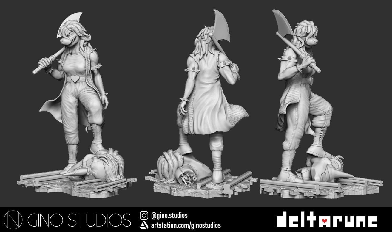 Susie - Deltarune Chapter 2 Statue 3D model 3D printable | CGTrader