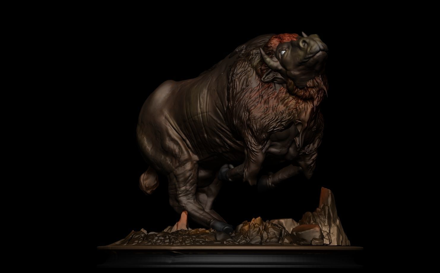 Raging Bison 3D model 3D printable | CGTrader