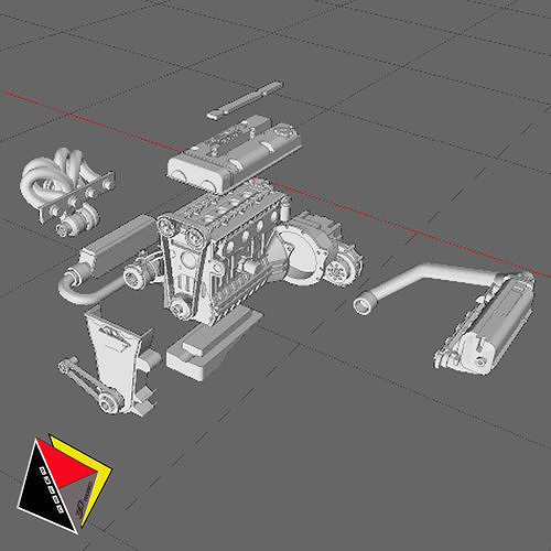 1 24 Scale Engine H22 3D model 3D printable | CGTrader