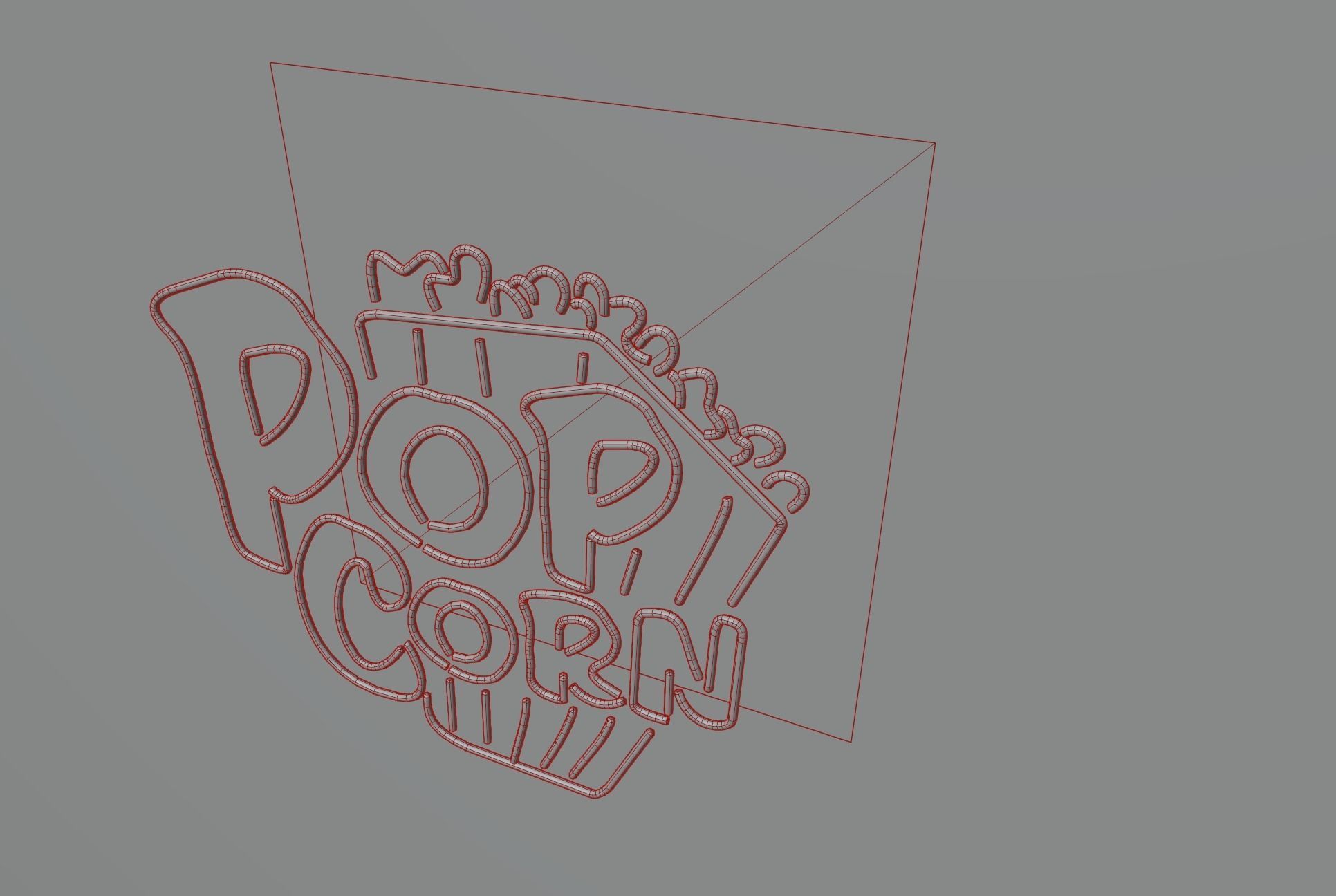 3D model neon Popcorn p2 decoration 3D model VR / AR / low-poly | CGTrader