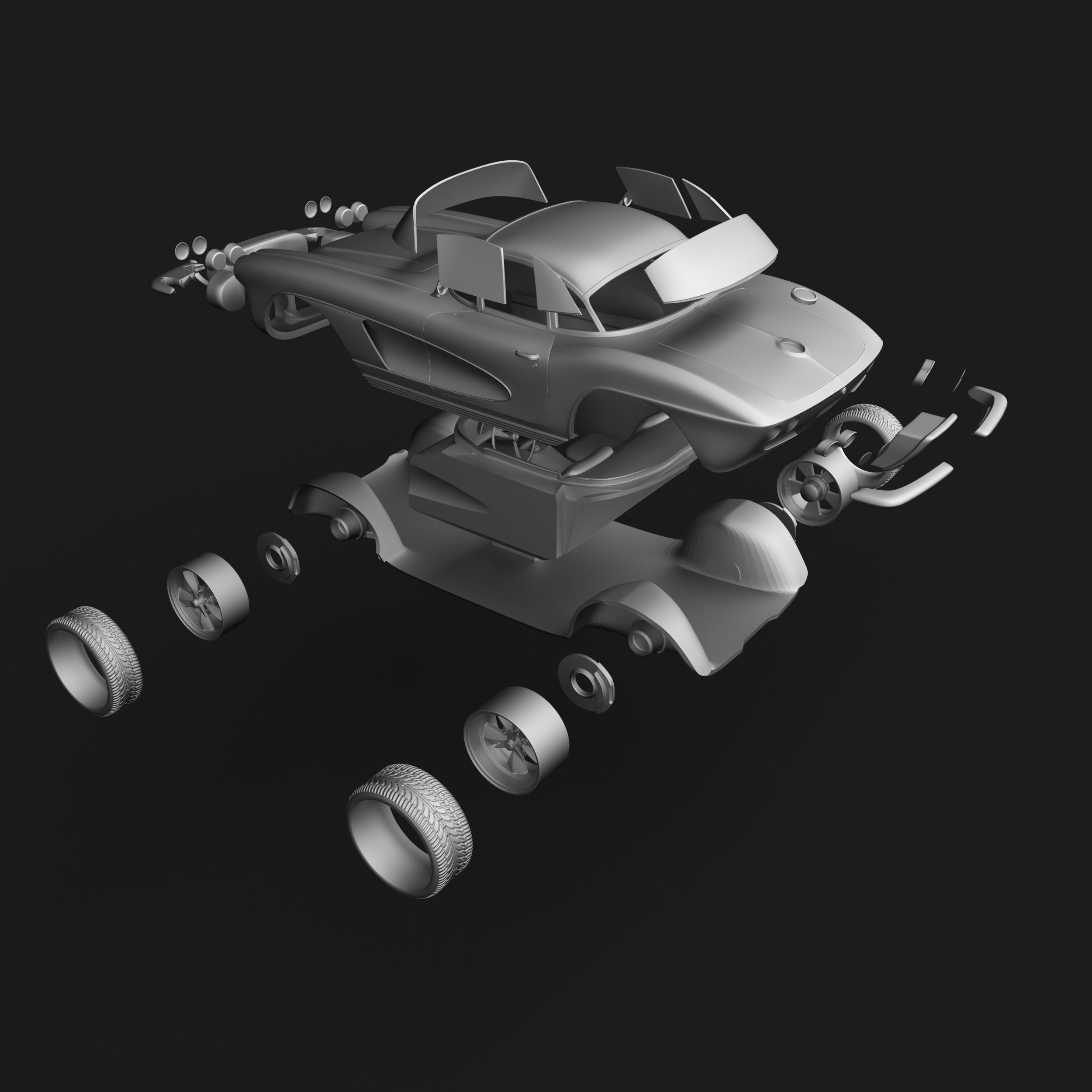 Chevrolet Corvette C1 Ready to Print STL Files 3D model 3D printable ...