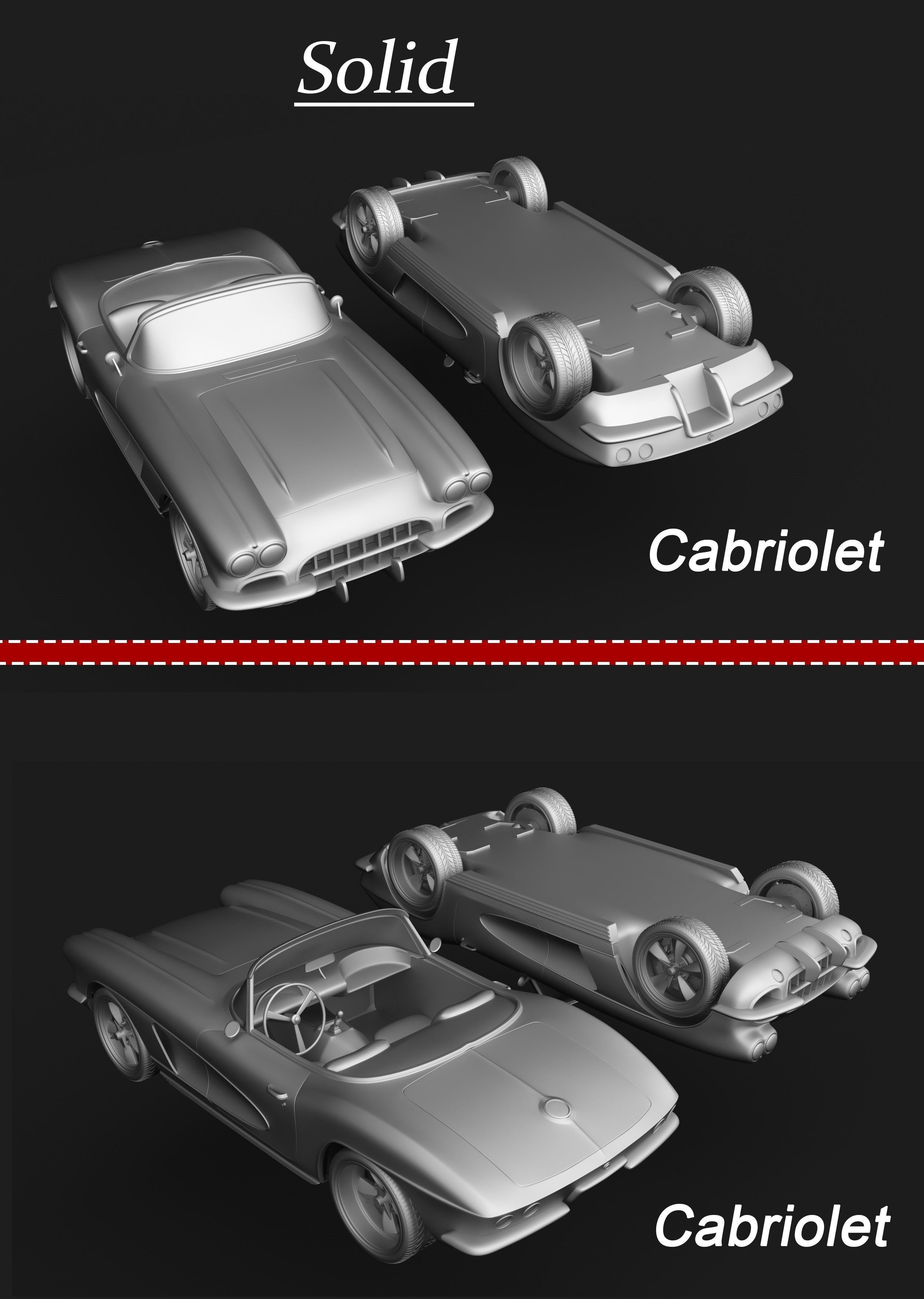 Chevrolet Corvette C1 Ready to Print STL Files 3D model 3D printable ...