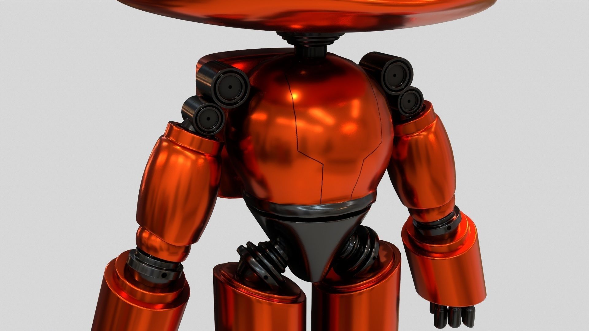 Sci-Fi Orange Robot 3D model | CGTrader