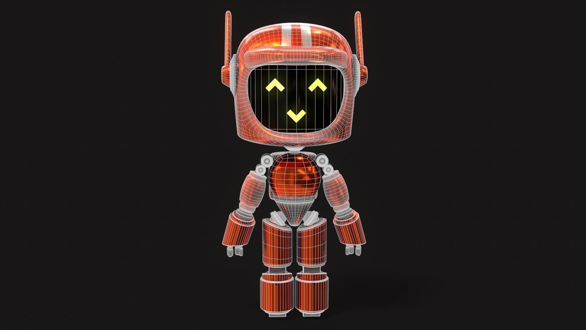Sci-Fi Orange Robot 3D model | CGTrader