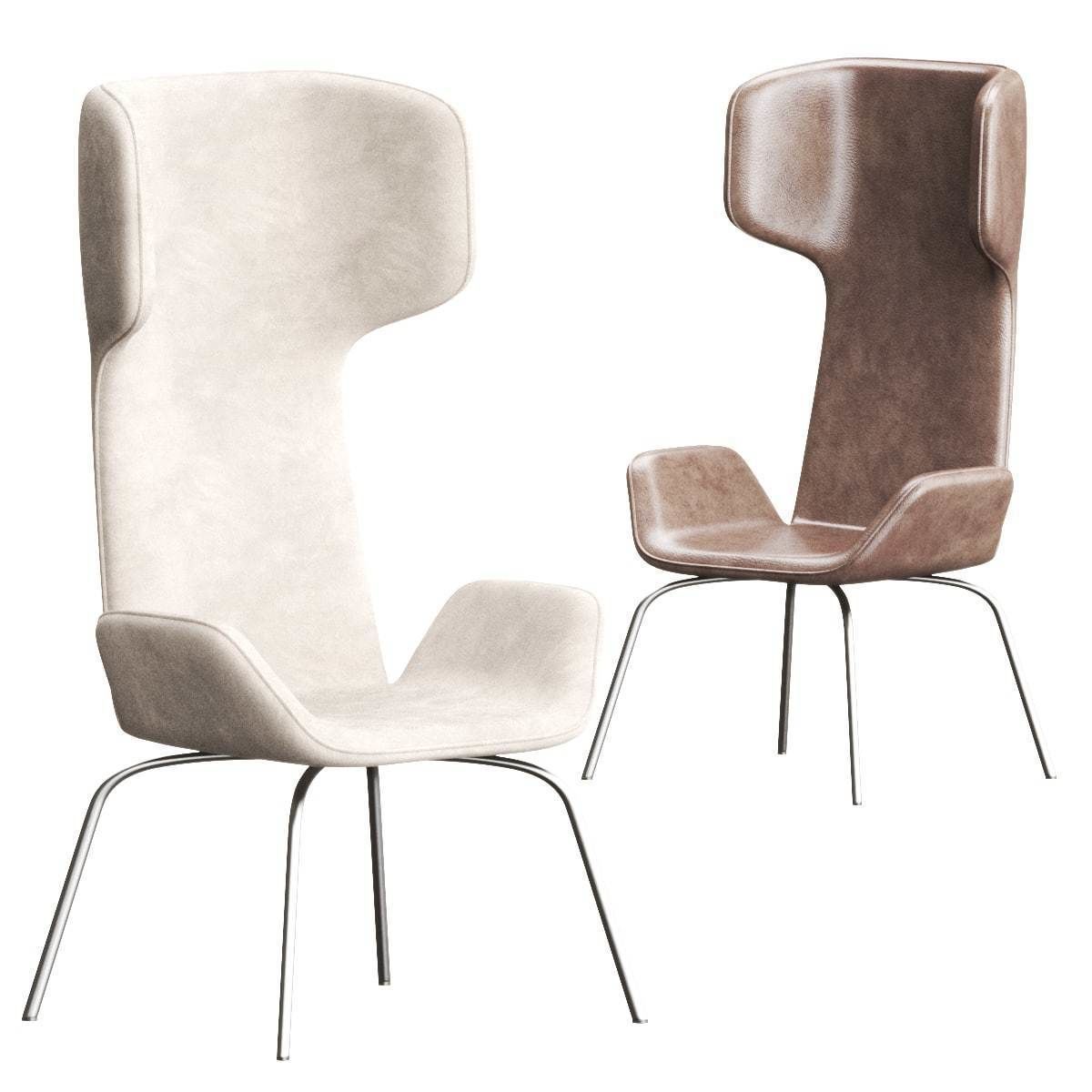 LIGHT E Wing armchair By Midj 3D model | CGTrader