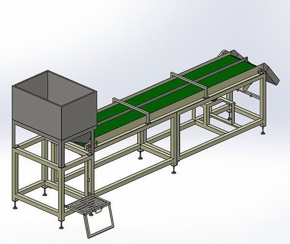 Conveyor with Hopper 3D model | CGTrader
