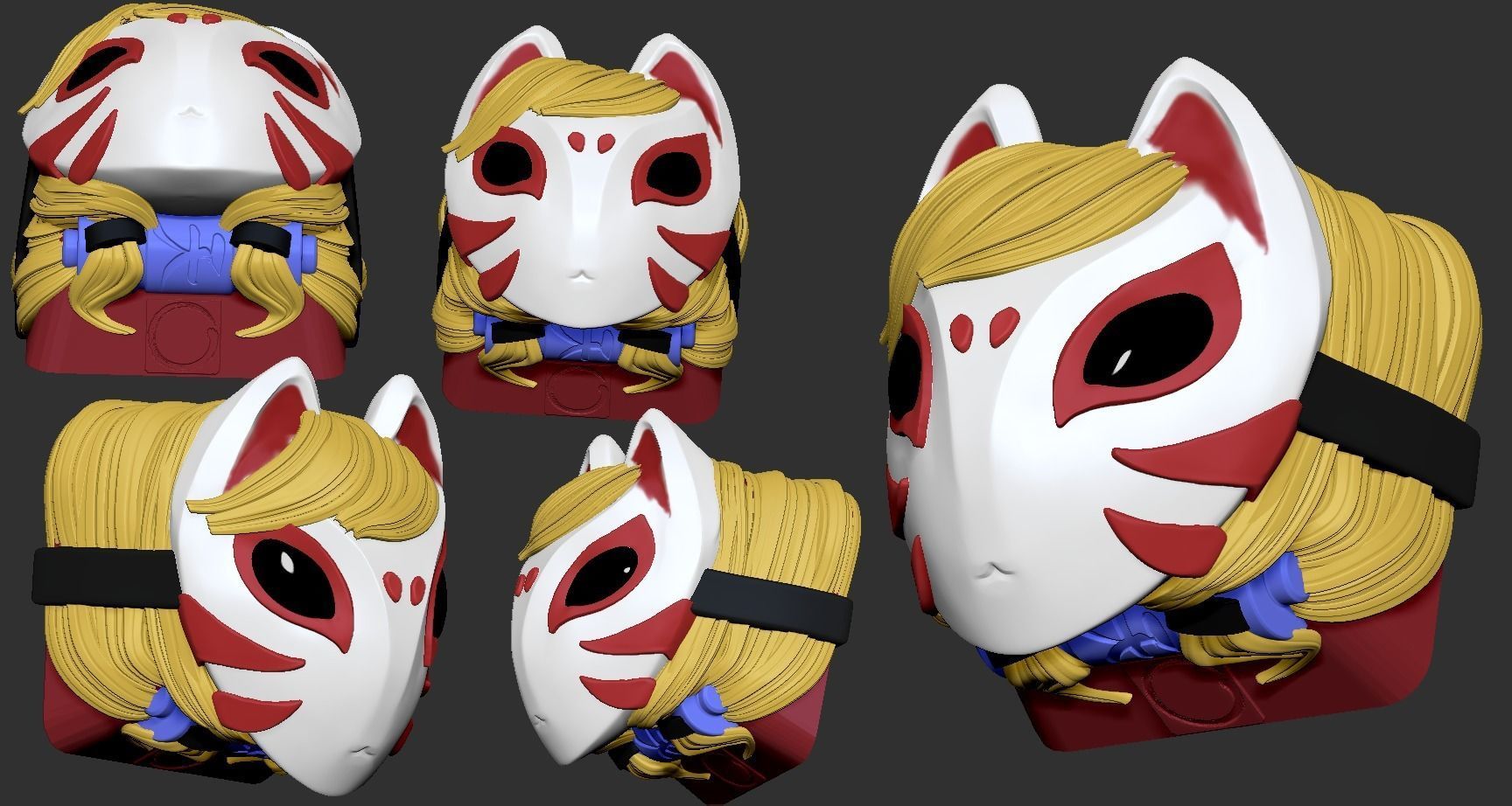 ANIME FOX KEYCAP 3D model 3D printable | CGTrader