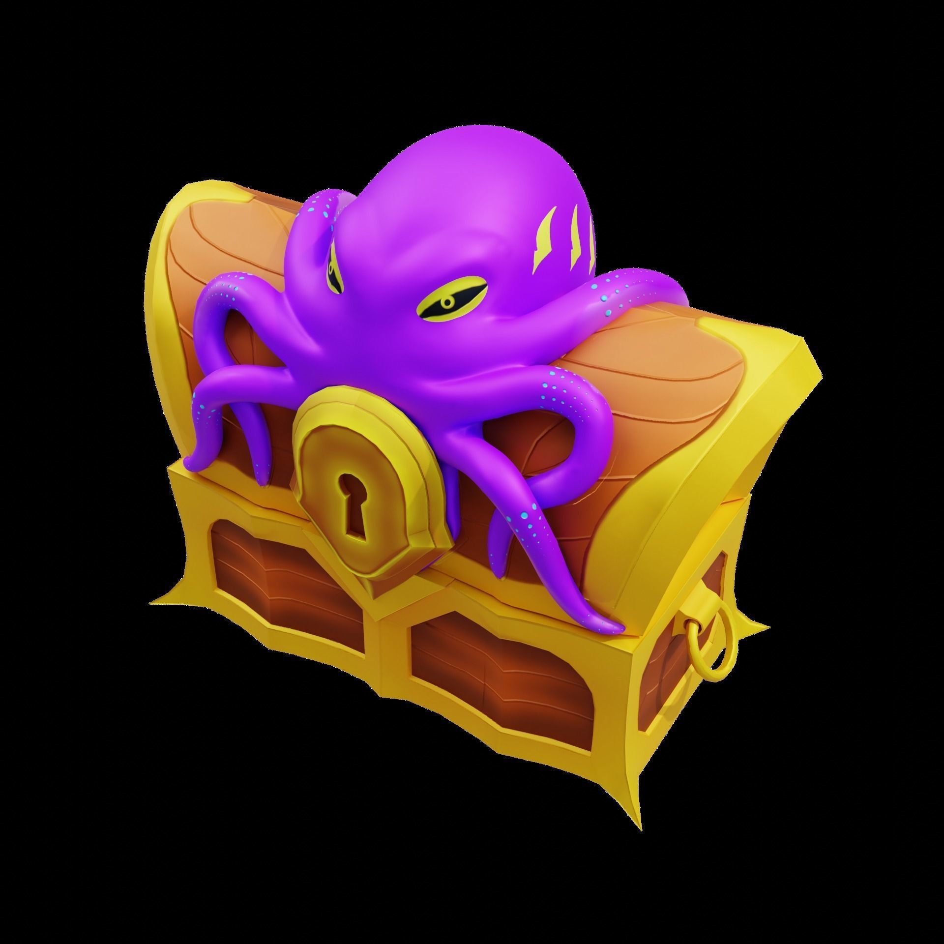 3D model Octopus Treasure VR / AR / low-poly | CGTrader