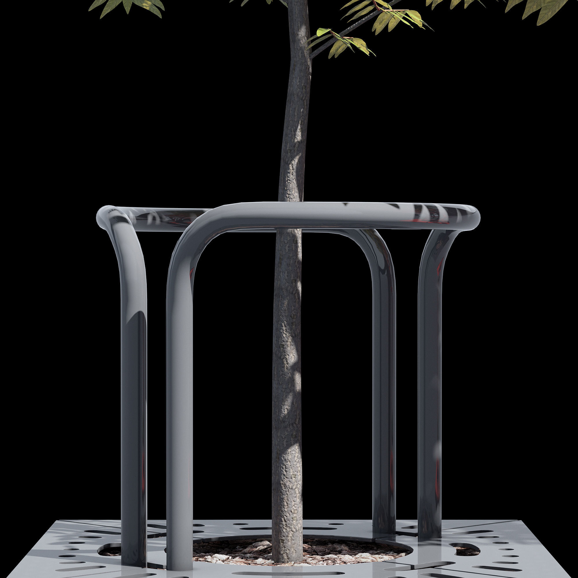 Urban tree grille 3D model | CGTrader