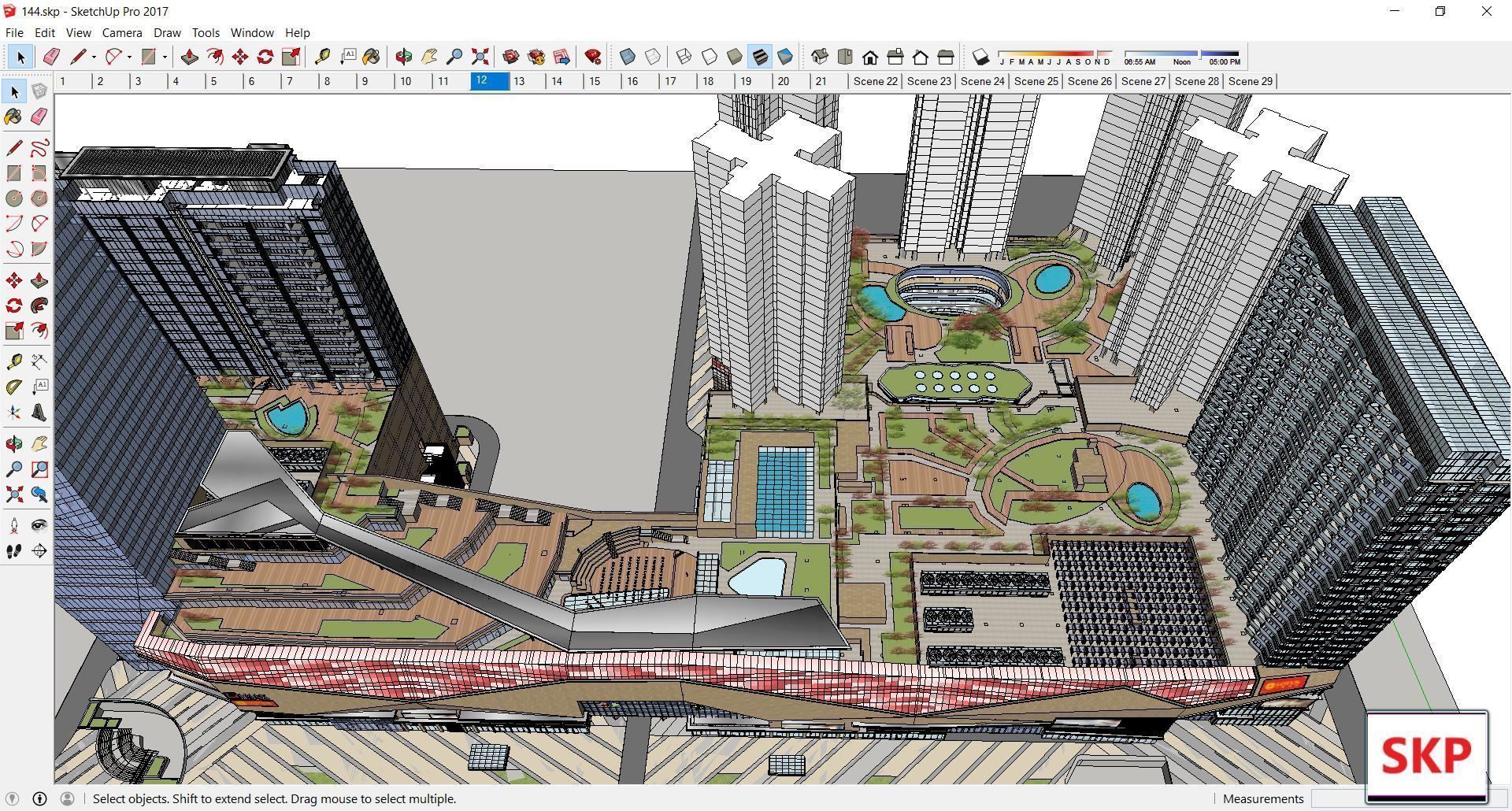 Sketchup Commercial Complex 144 3D model | CGTrader