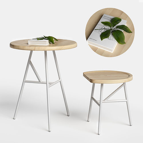 Puccio table and stool 3D model | CGTrader