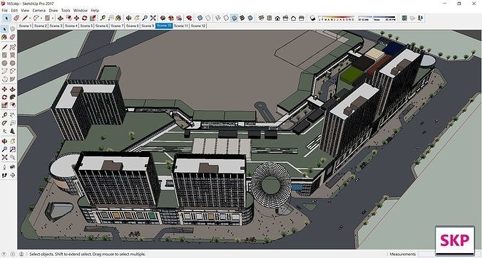 Sketchup Commercial Complex 165 3D model | CGTrader