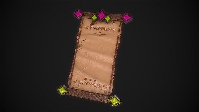 3D model Stylized Paper Scroll Low-poly 3D model VR / AR / low-poly ...