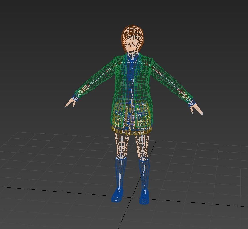 3D model Japanese student 0001 unity ready VR / AR / low-poly | CGTrader