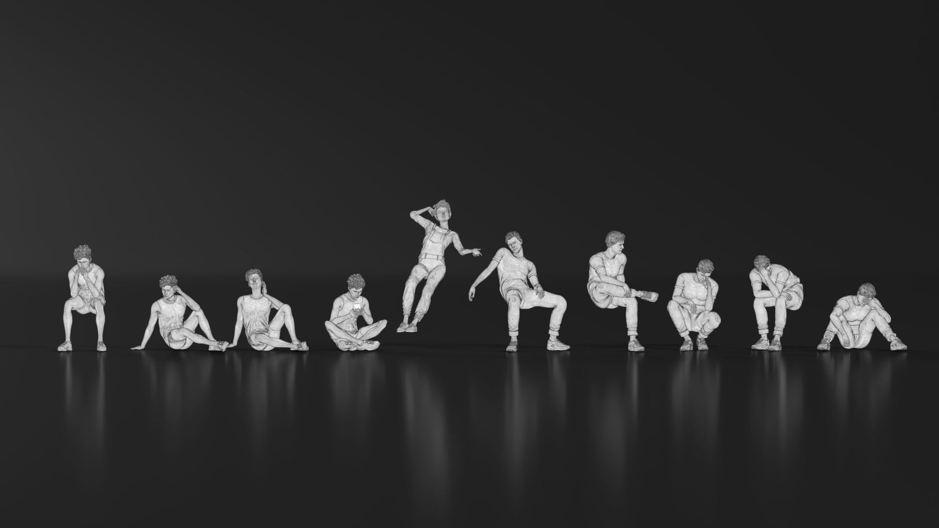 HD People 08 Relax 3D model 3D printable | CGTrader