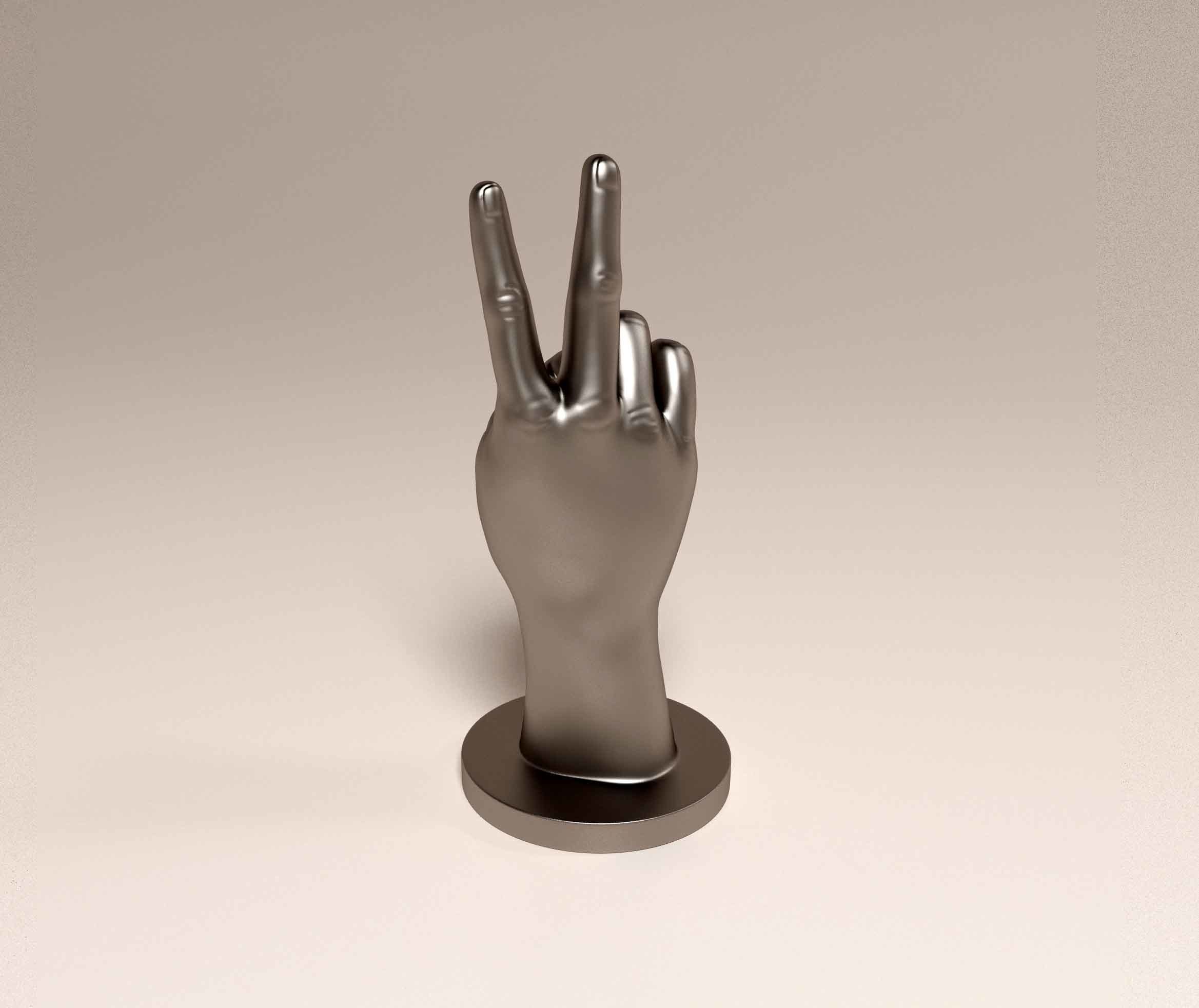Hand Peace 3D model 3D printable | CGTrader