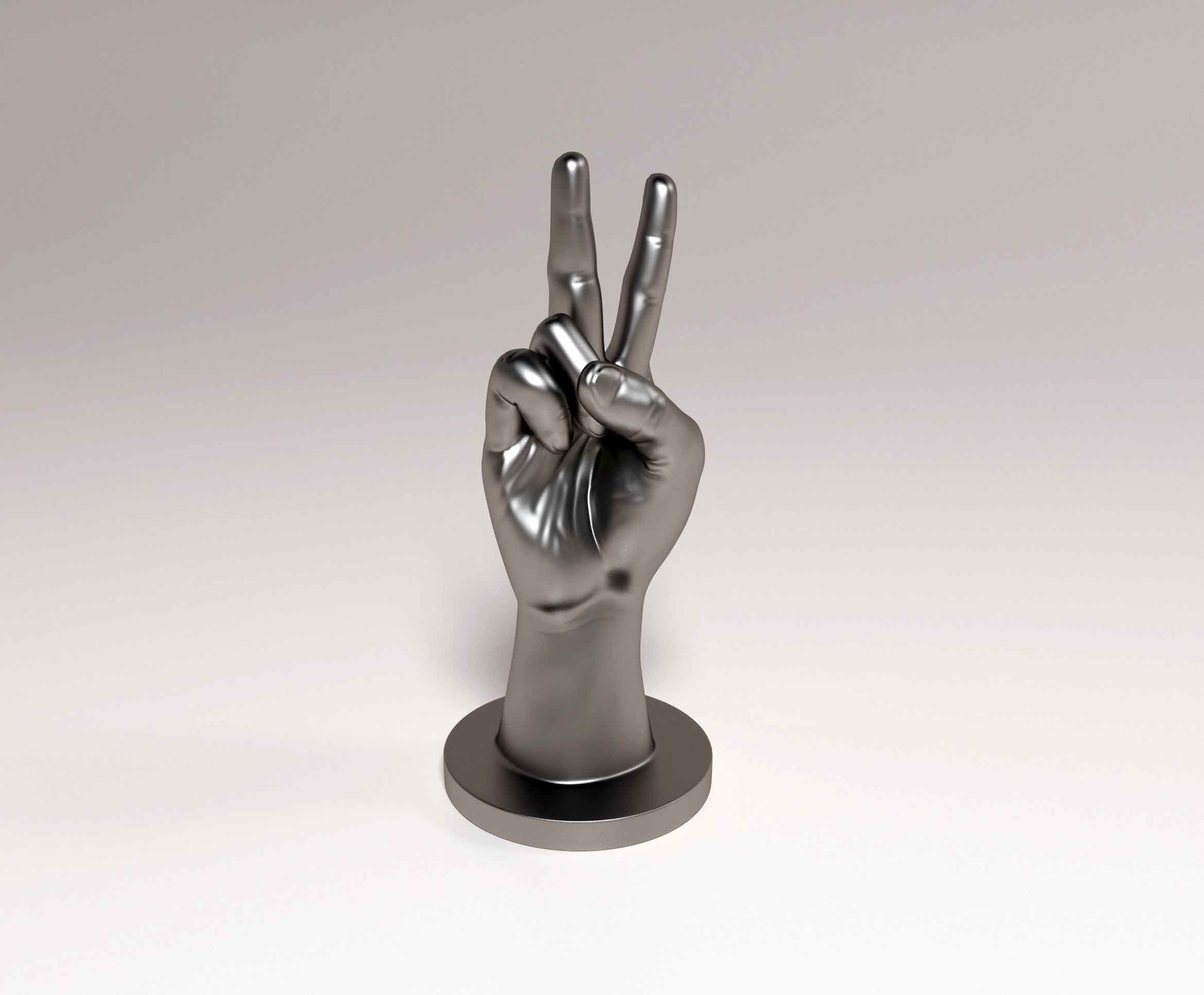 Hand Peace 3D model 3D printable | CGTrader