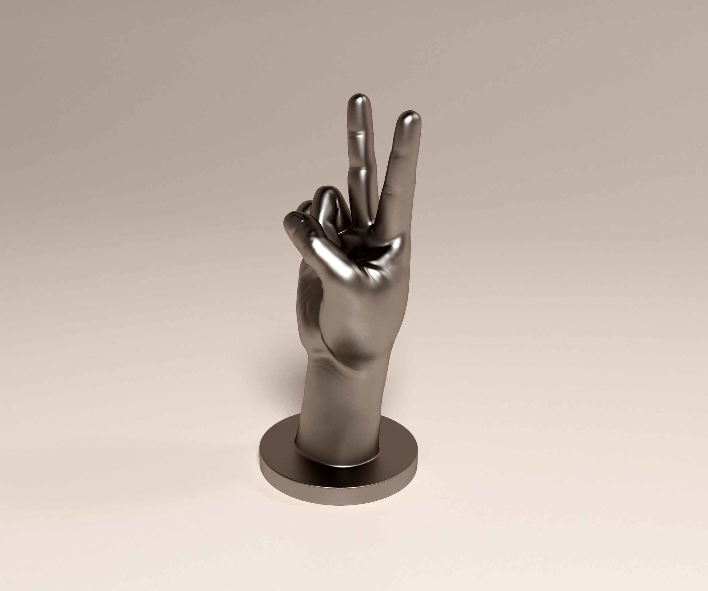 Hand Peace 3D model 3D printable | CGTrader