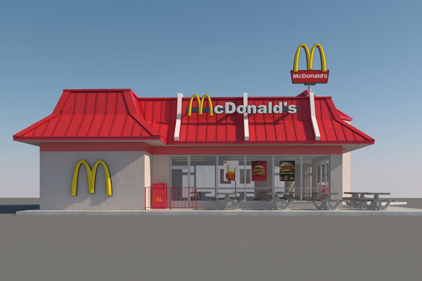 Fast Food Court Collection 3D model | CGTrader