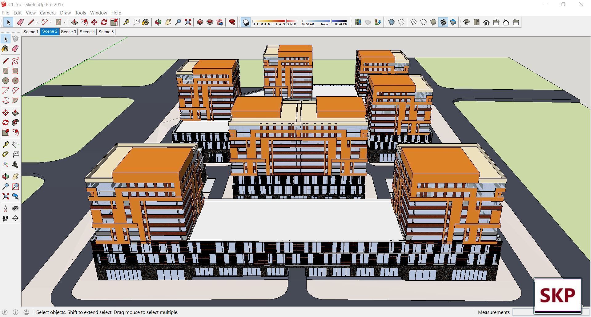 Sketchup Commercial Complex CC1 3D model | CGTrader