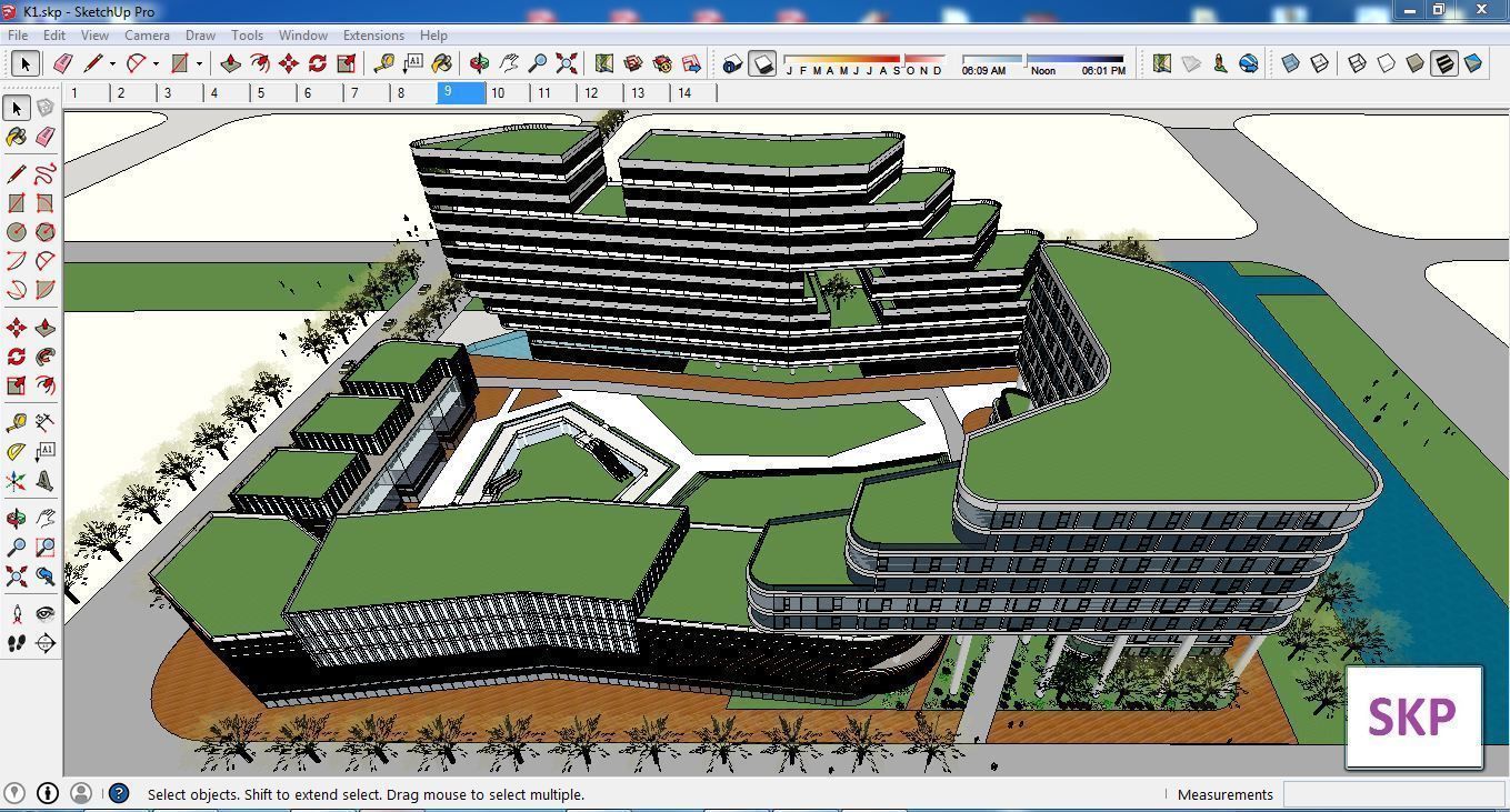 Sketchup Commercial Complex K1 3D model | CGTrader