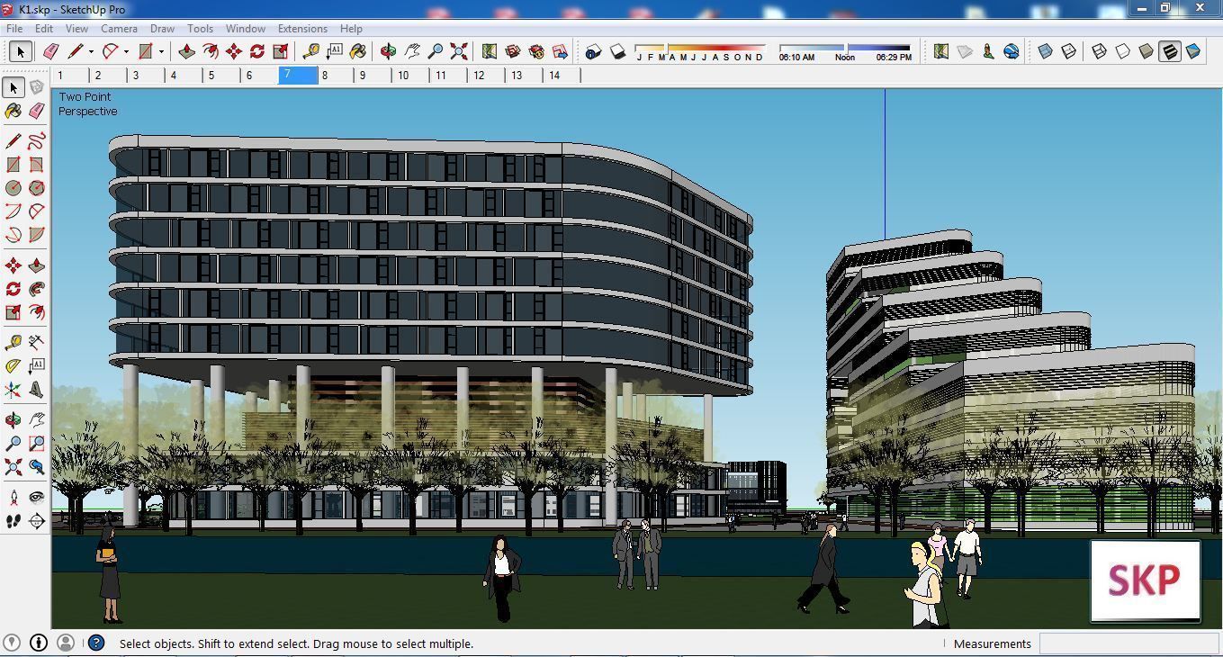 Sketchup Commercial Complex K1 3D model | CGTrader