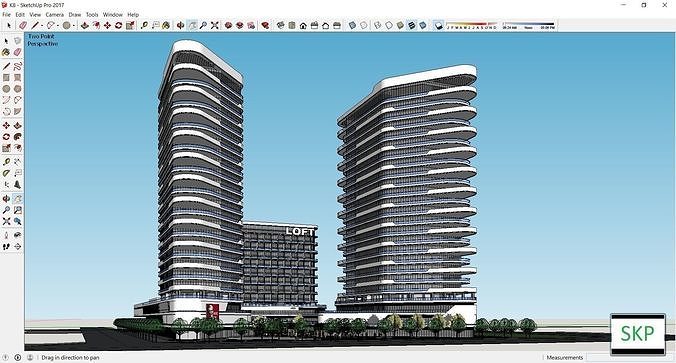 Sketchup Commercial Complex K9 3D model | CGTrader