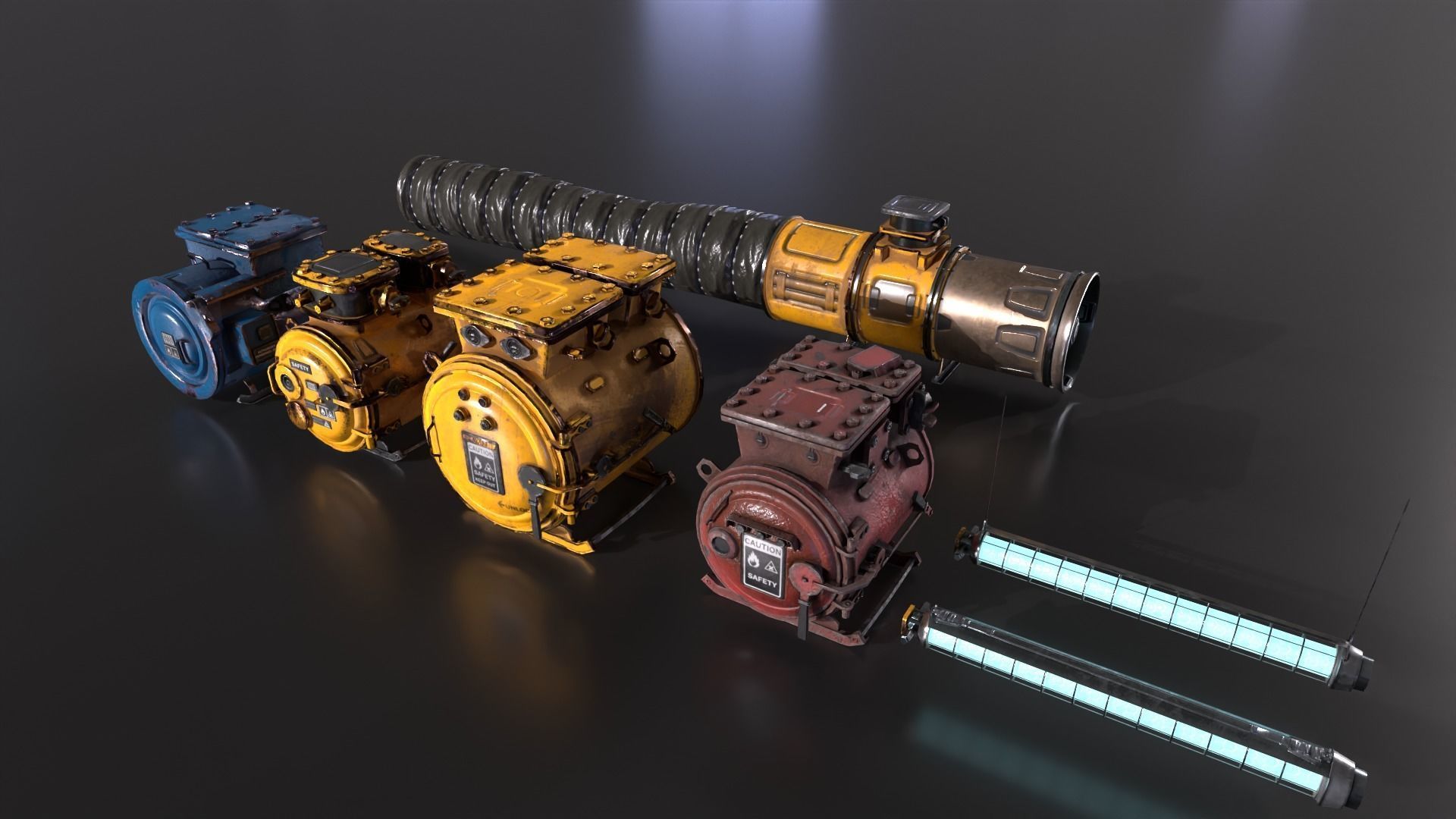 3D model Mine Props Industrial VR / AR / low-poly | CGTrader