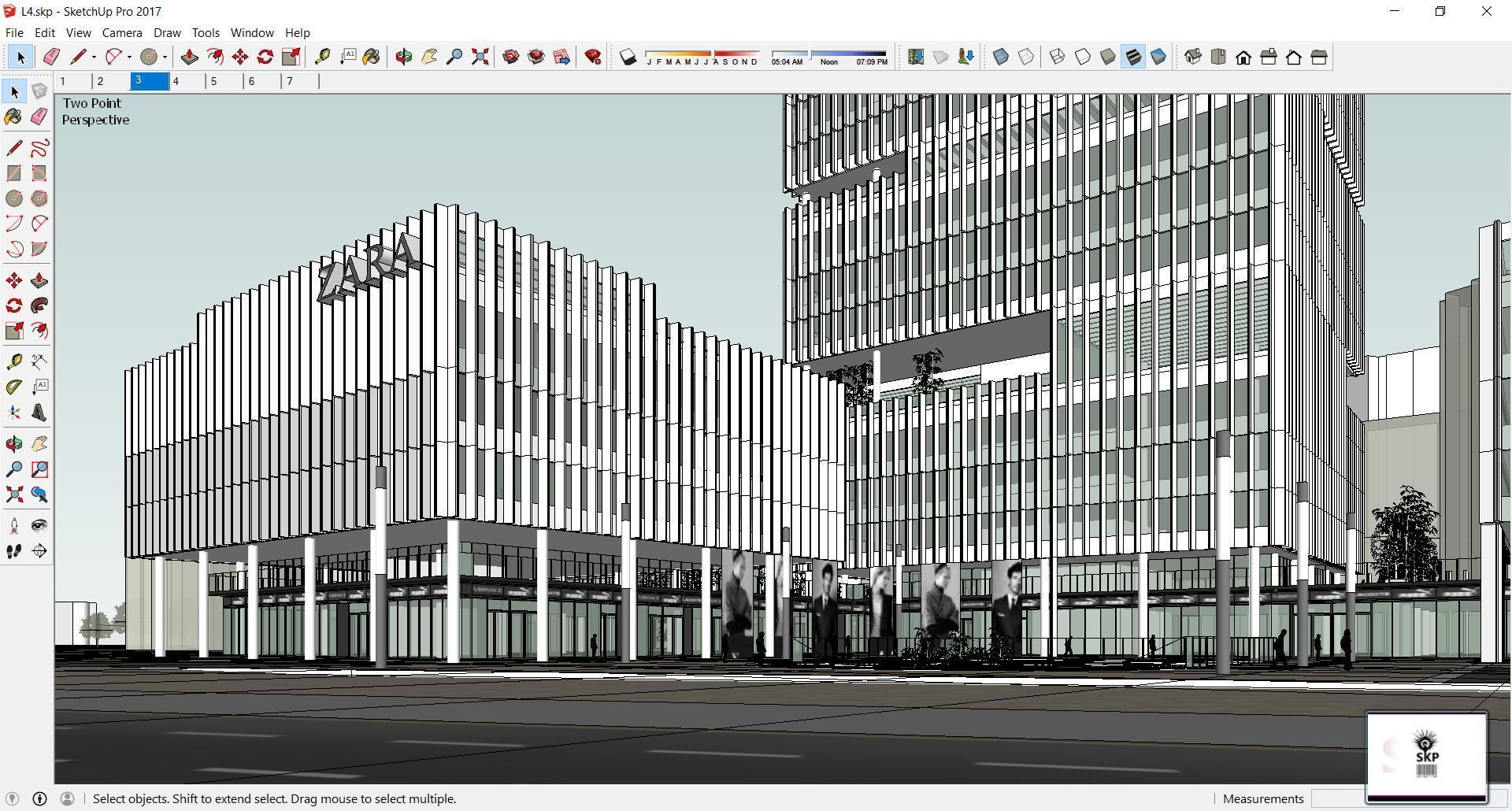 Sketchup Commercial Complex L4 3D model | CGTrader