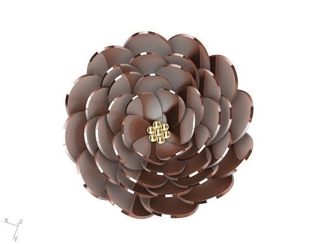 gold peony ring stl verified 3D model 3D printable | CGTrader