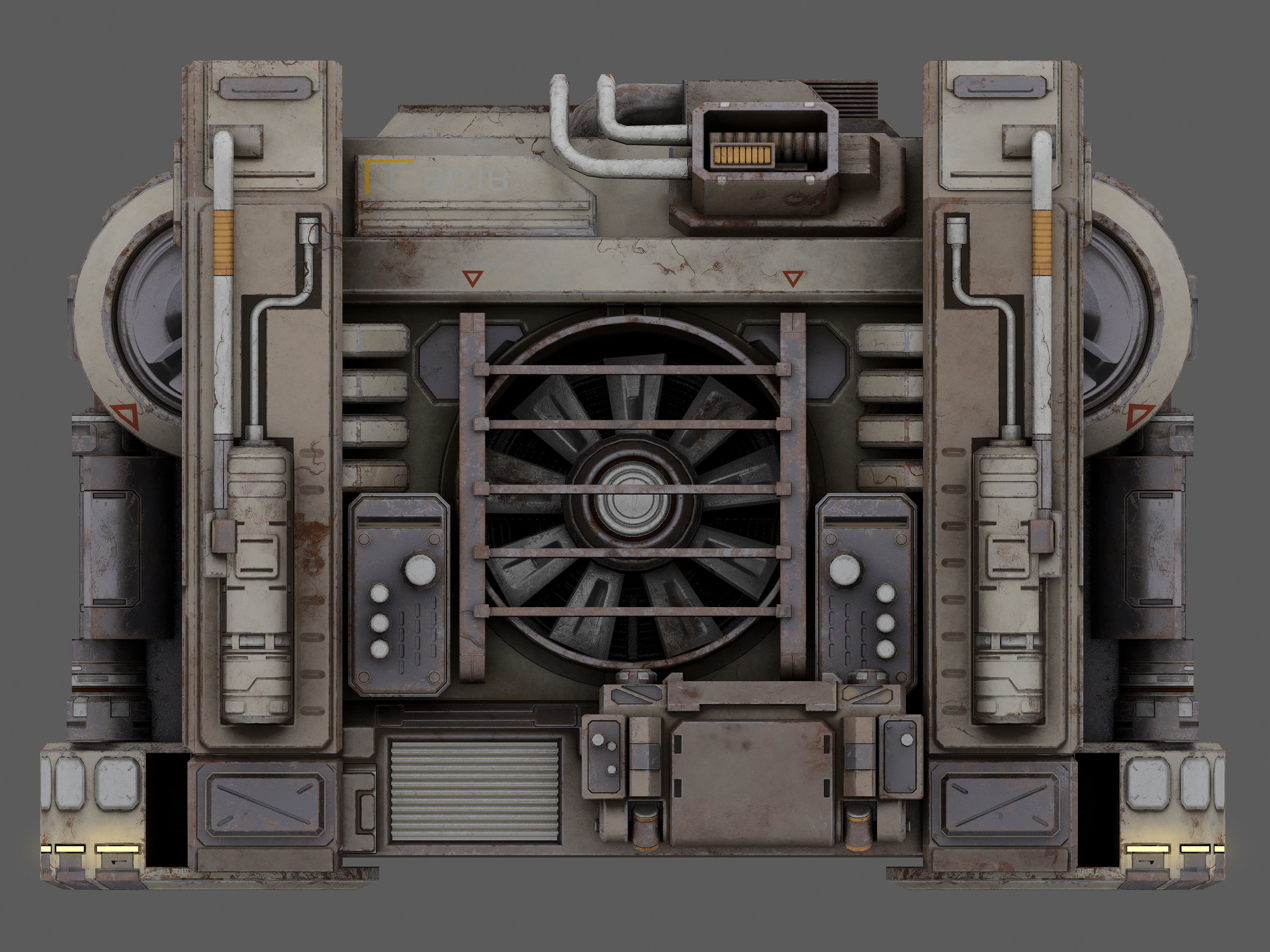 3D model Low Poly Generator futuristic spaceship VR / AR / low-poly ...