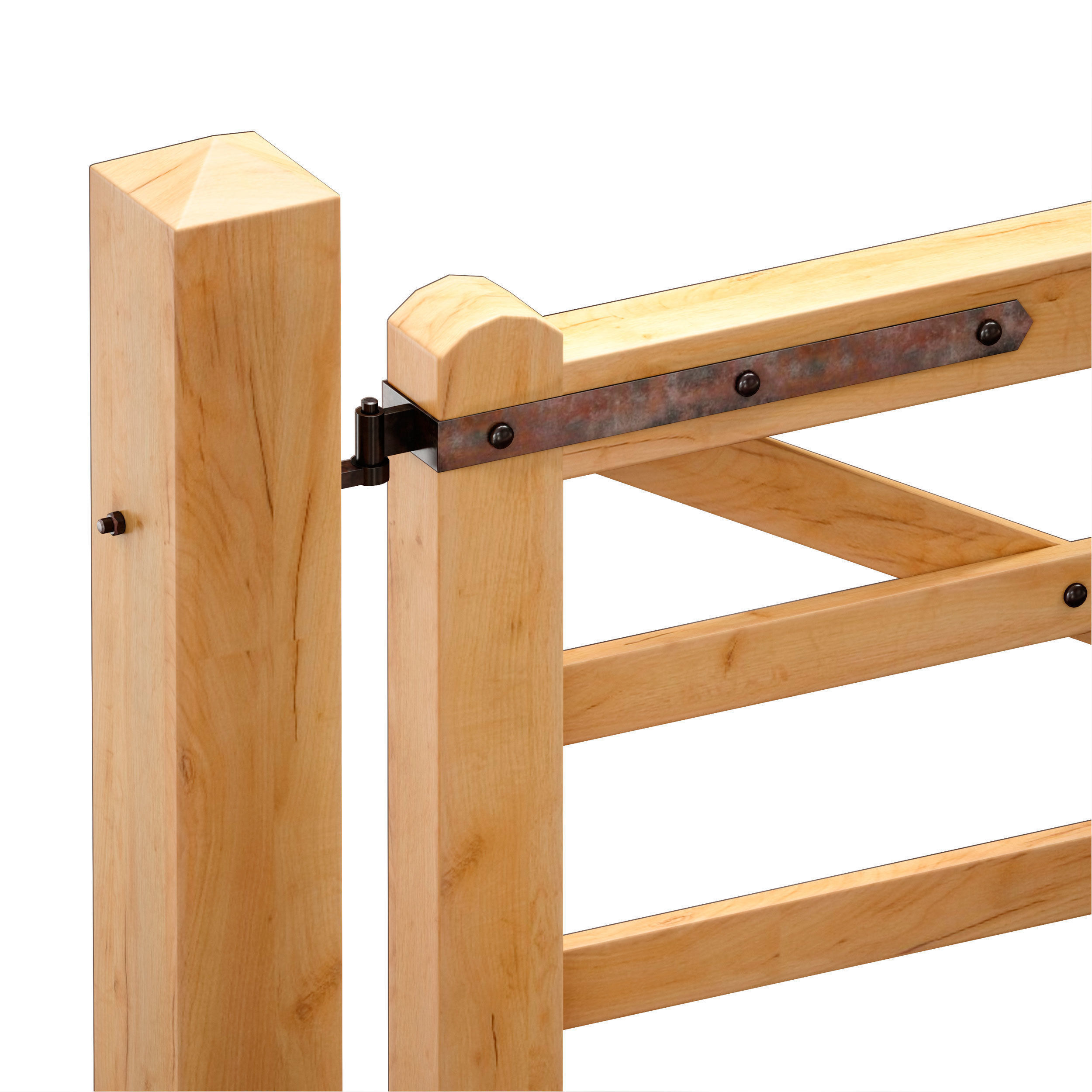 Horse paddock Wooden fence with a gate 3D model | CGTrader