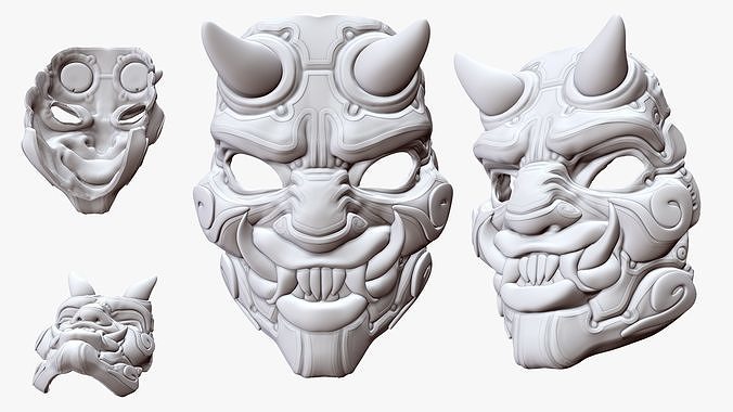 Oni Mask 3D model 3D printable | CGTrader