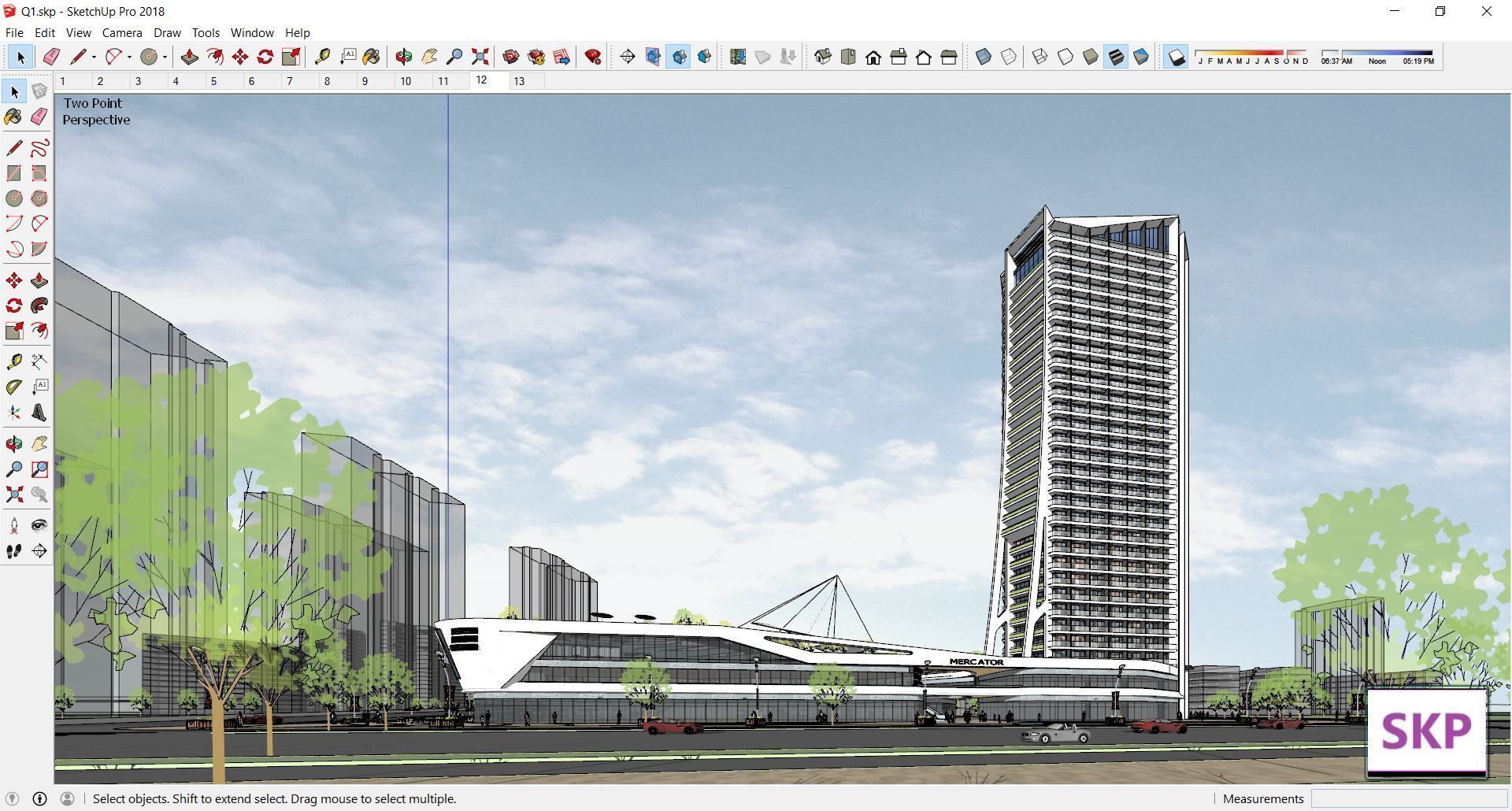 Sketchup Commercial Complex Q1 3D model | CGTrader